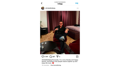 Influencern Christofer ”Chrippa” Berg gripen | EFN.se